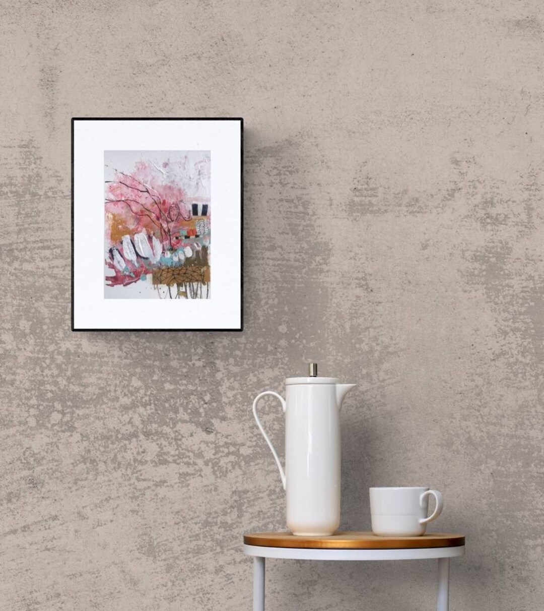 Original Small Abstract Painting on Paper Made With Acrylic Paint and ...