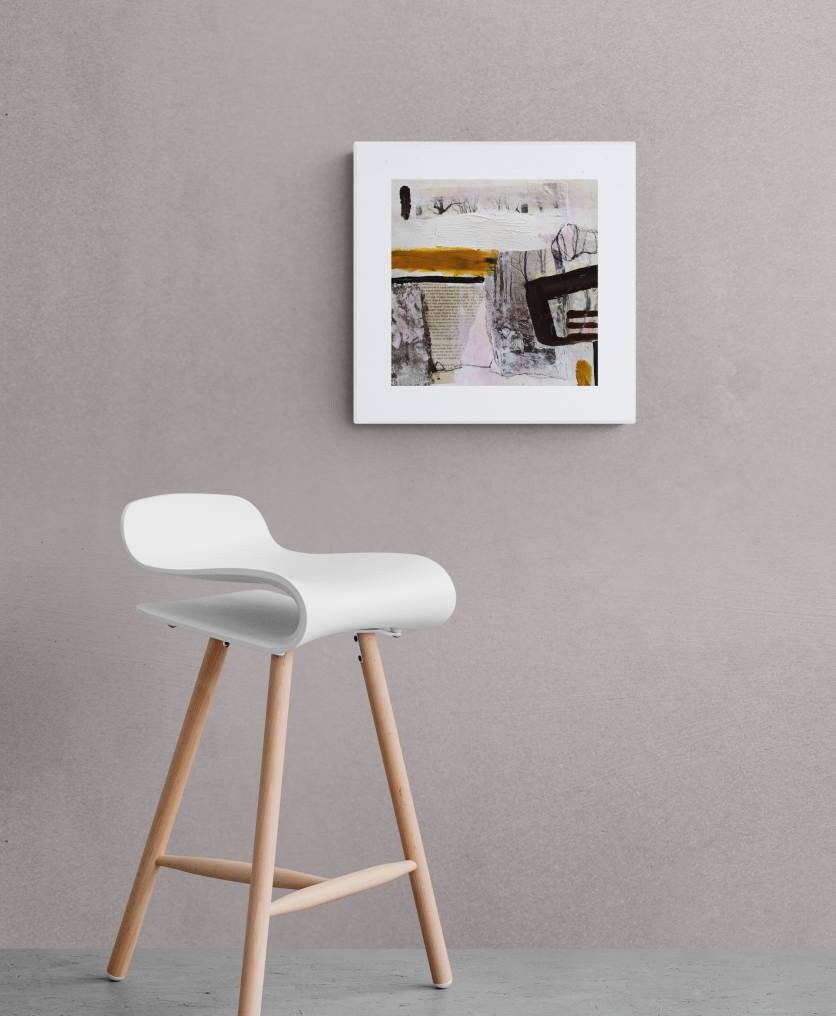 Small Square Original Abstract Painting on Paper Acrylic - Etsy