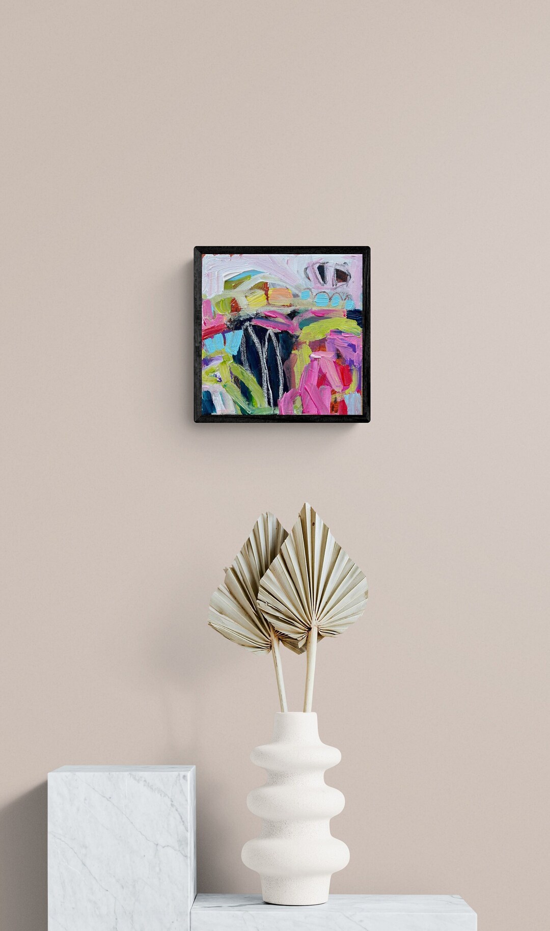 Small Original Abstract Painting on Canvas, Modern Artwork, 20x20cm ...