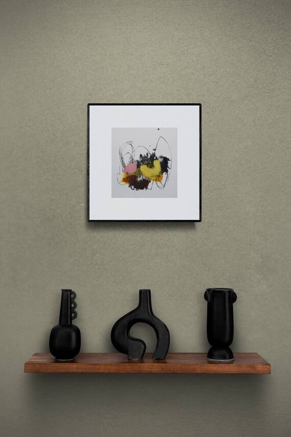 Small Mini Original Abstract Painting on Paper Colorful - Etsy