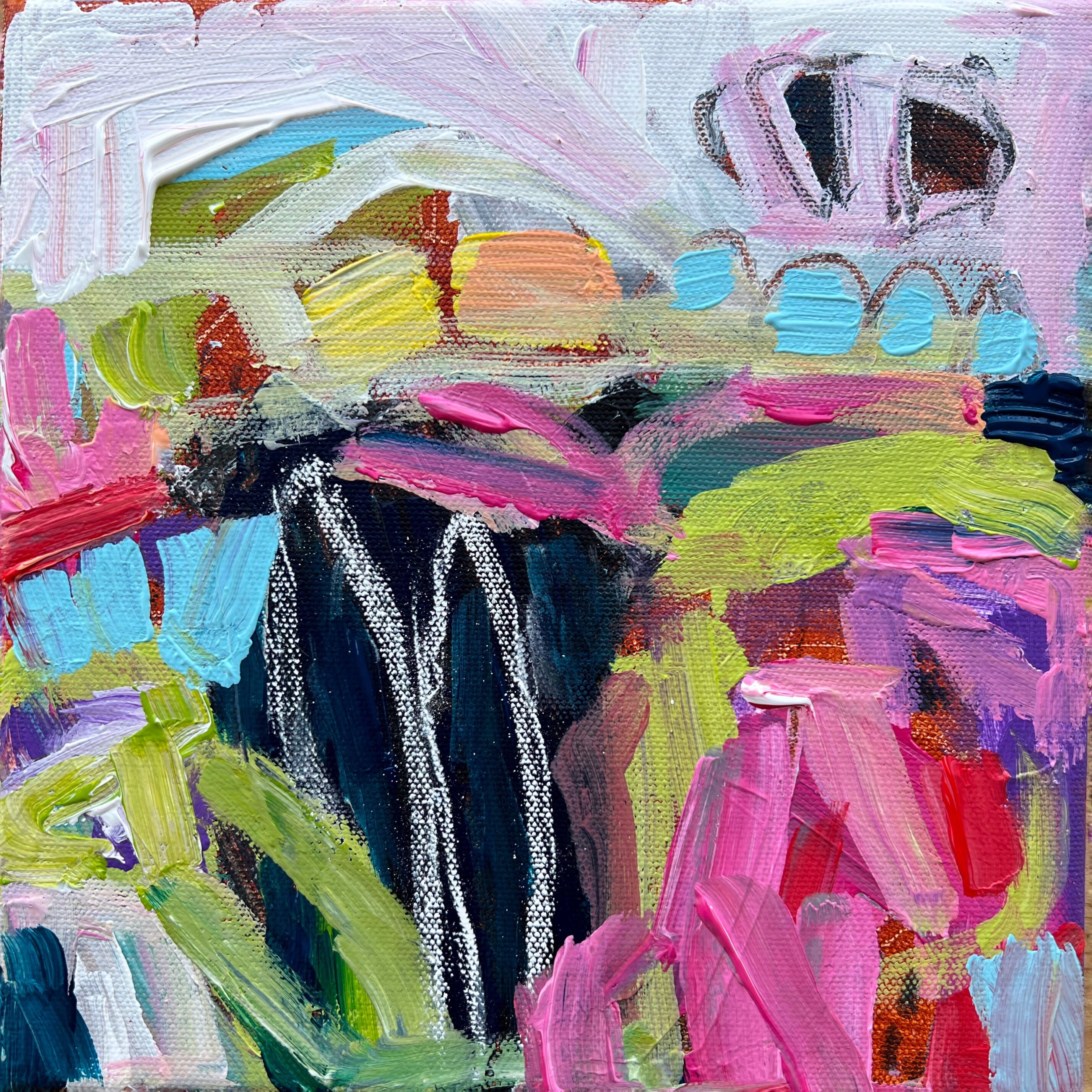 Small Original Abstract Painting on Canvas, Modern Artwork, 20x20cm ...