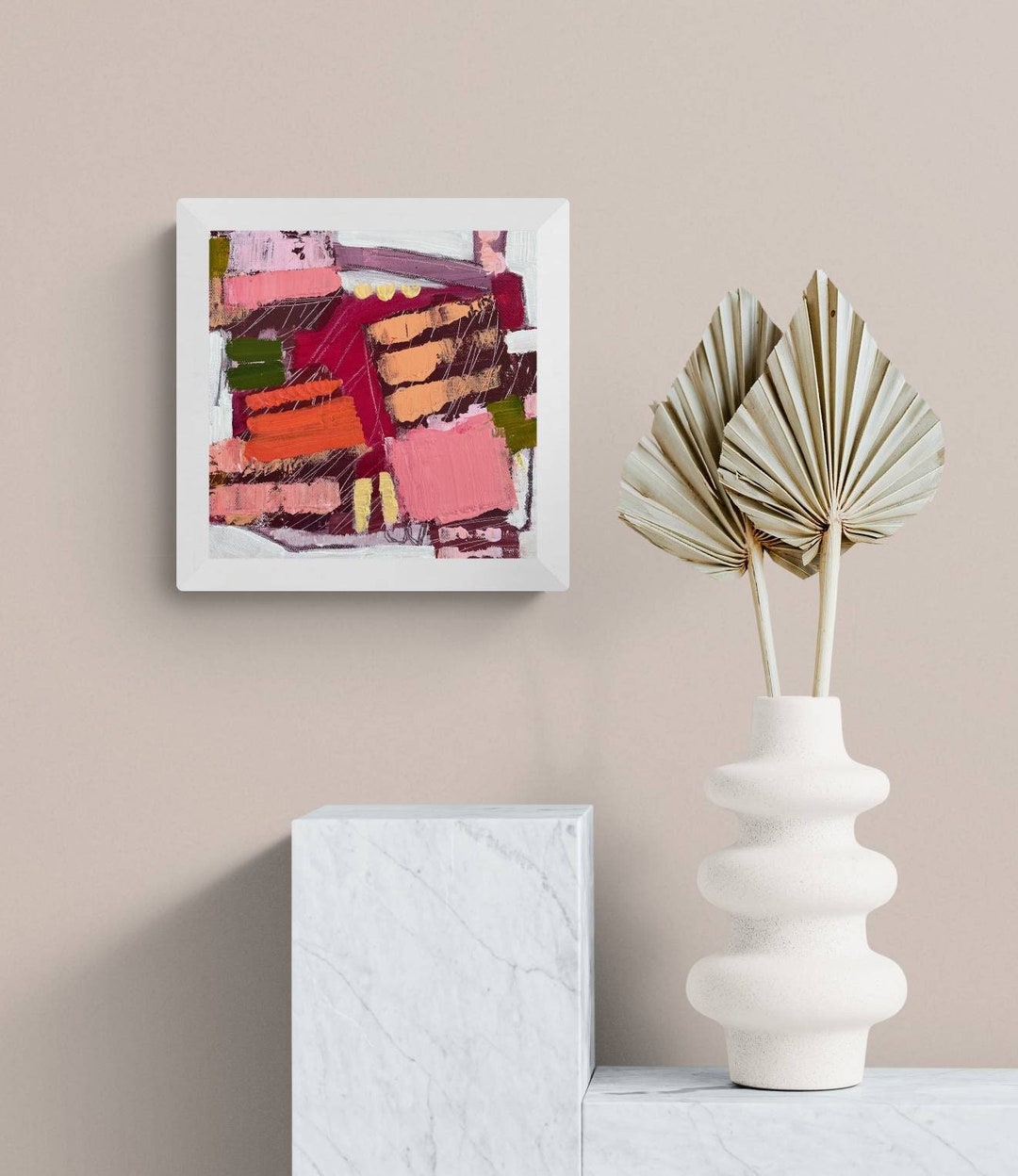 Small Original Abstract Painting on Canvas, Modern Artwork, 20x20cm ...