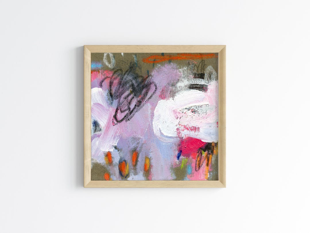 Small Abstract Painting on Canvas, 20x20cm, Mini Modern Abstract, Small ...