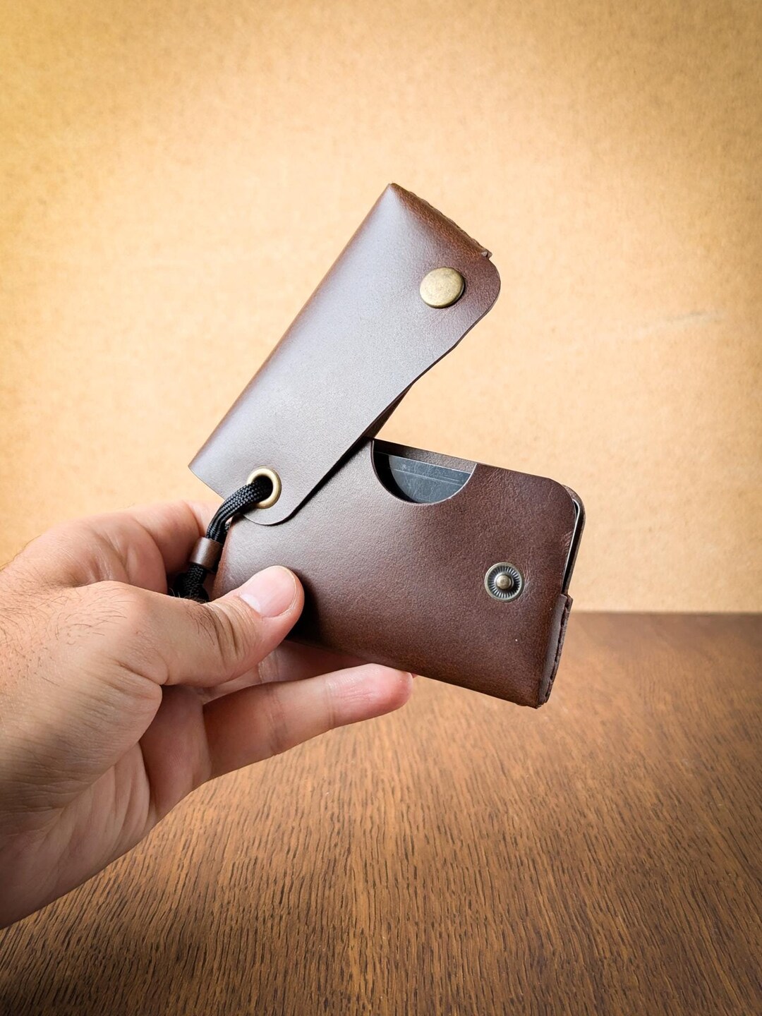 Dark Brown Color Minimalist Leather Wallet Card Holder, Coins, Slim ...