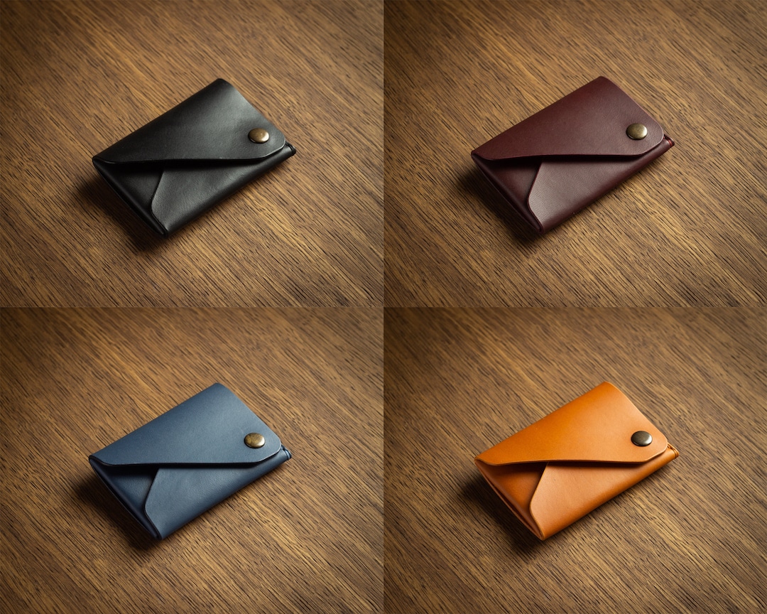 Minimalist Leather Wallet Card Holder, Coins, Slim Minimal Small ...