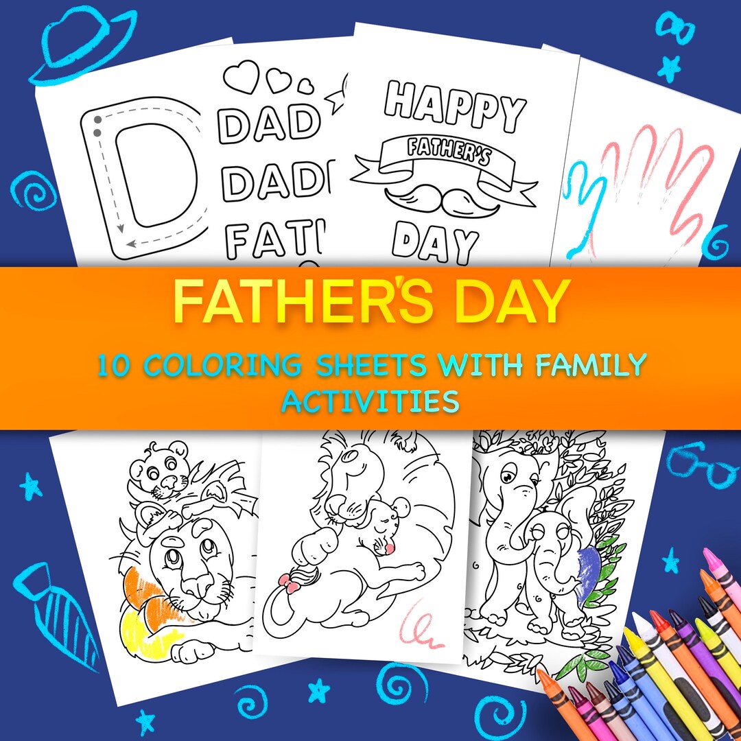 Father's Day Coloring Sheets With Activities for Print | Letter Tracing ...