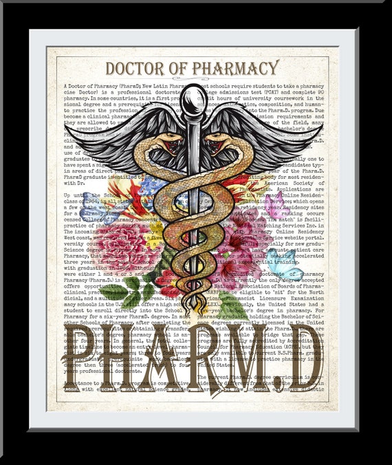 Pharmacy Art Doctors Office Decor Pharmd With Flowers - Etsy