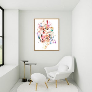 Body Art Prints Skeleton Art, Intestine Art Print, Medical Art Work ...