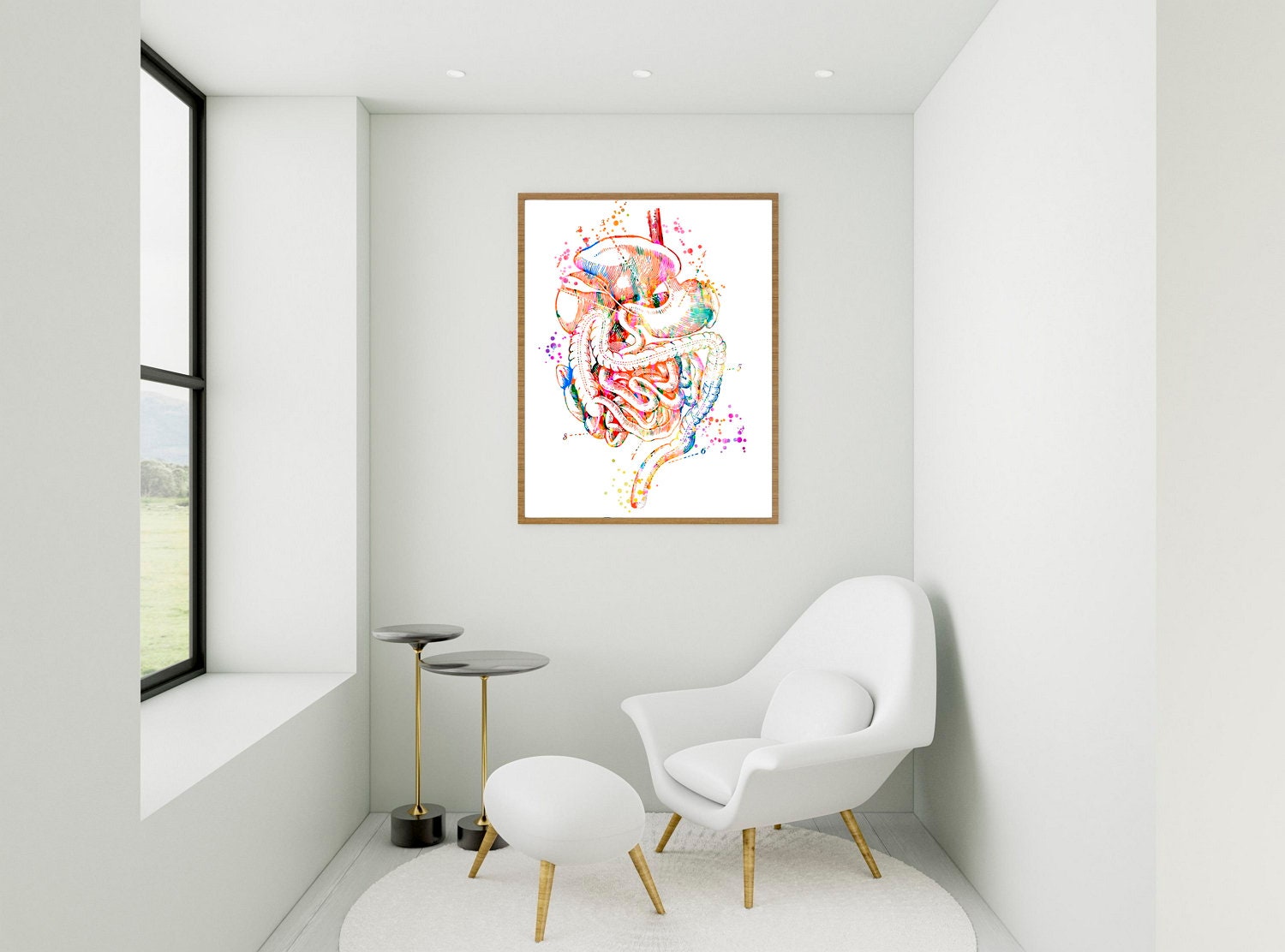 Body Art Prints Skeleton Art, Intestine Art Print, Medical Art Work ...