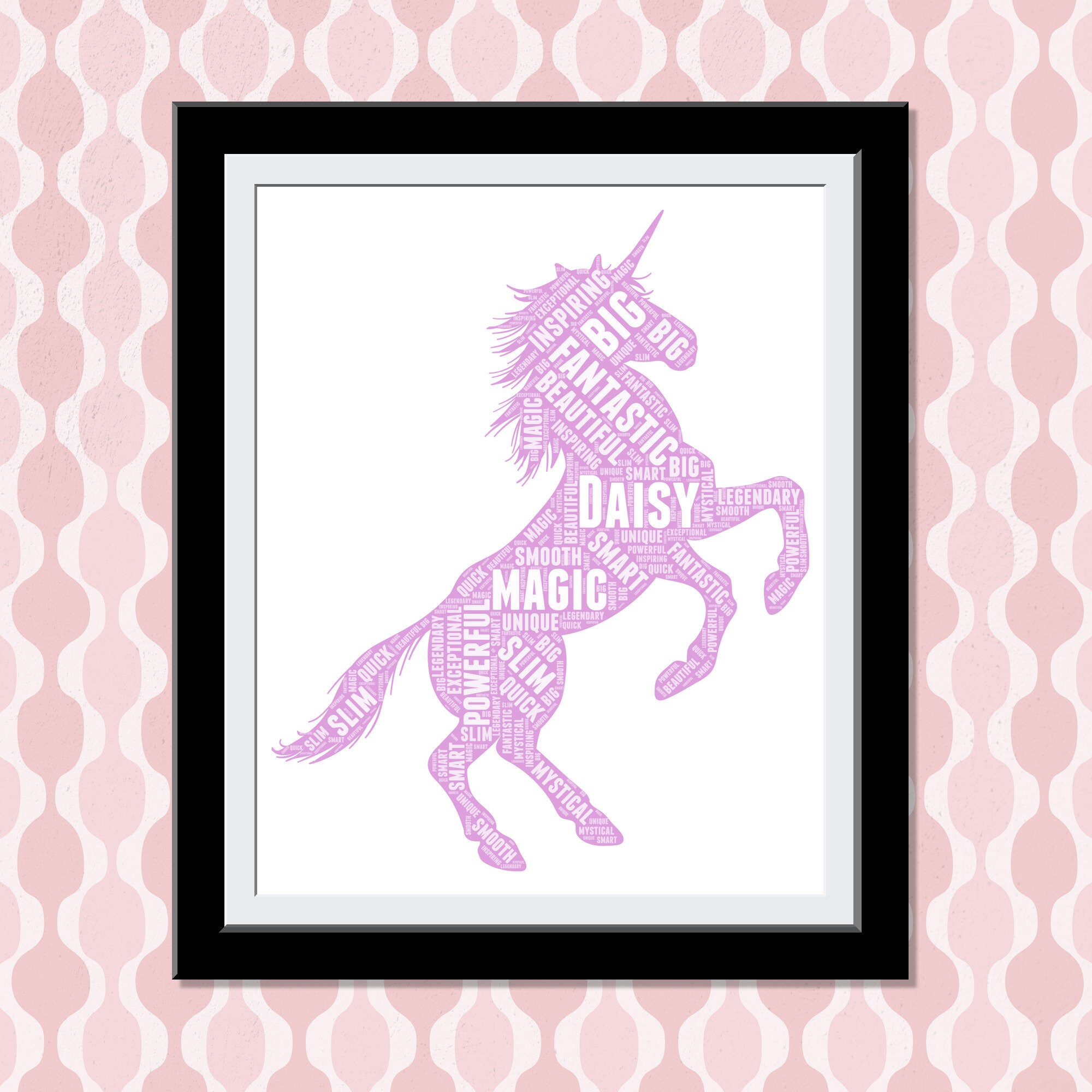 Unicorn Print Gift Personalize Unicorn Picture Poster Unicorn - Etsy