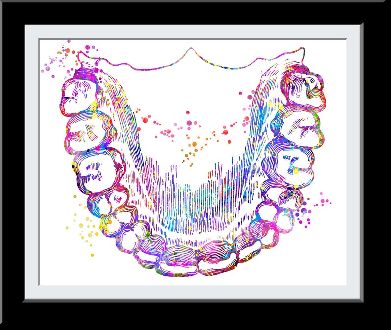Teeth Art Print Dental Art Tooth Art Mouth Medical Art Work - Etsy