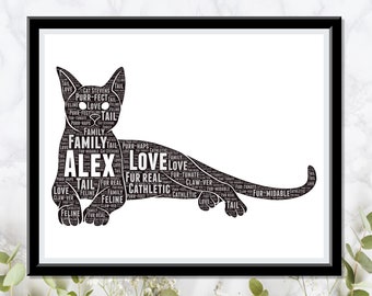 Cat Word Art - Etsy