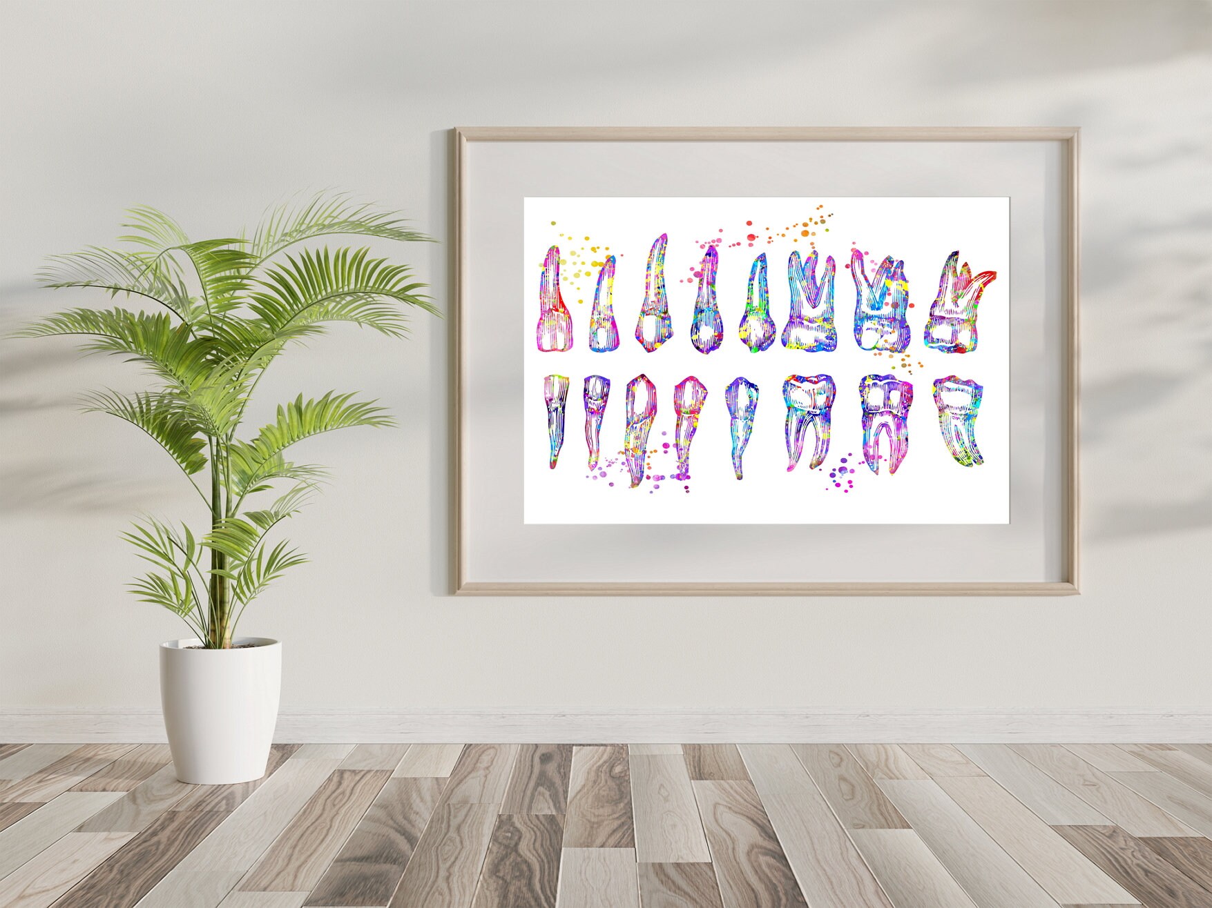 Teeth Art Print Dental Art Tooth Art Mouth Medical Art Work | Etsy