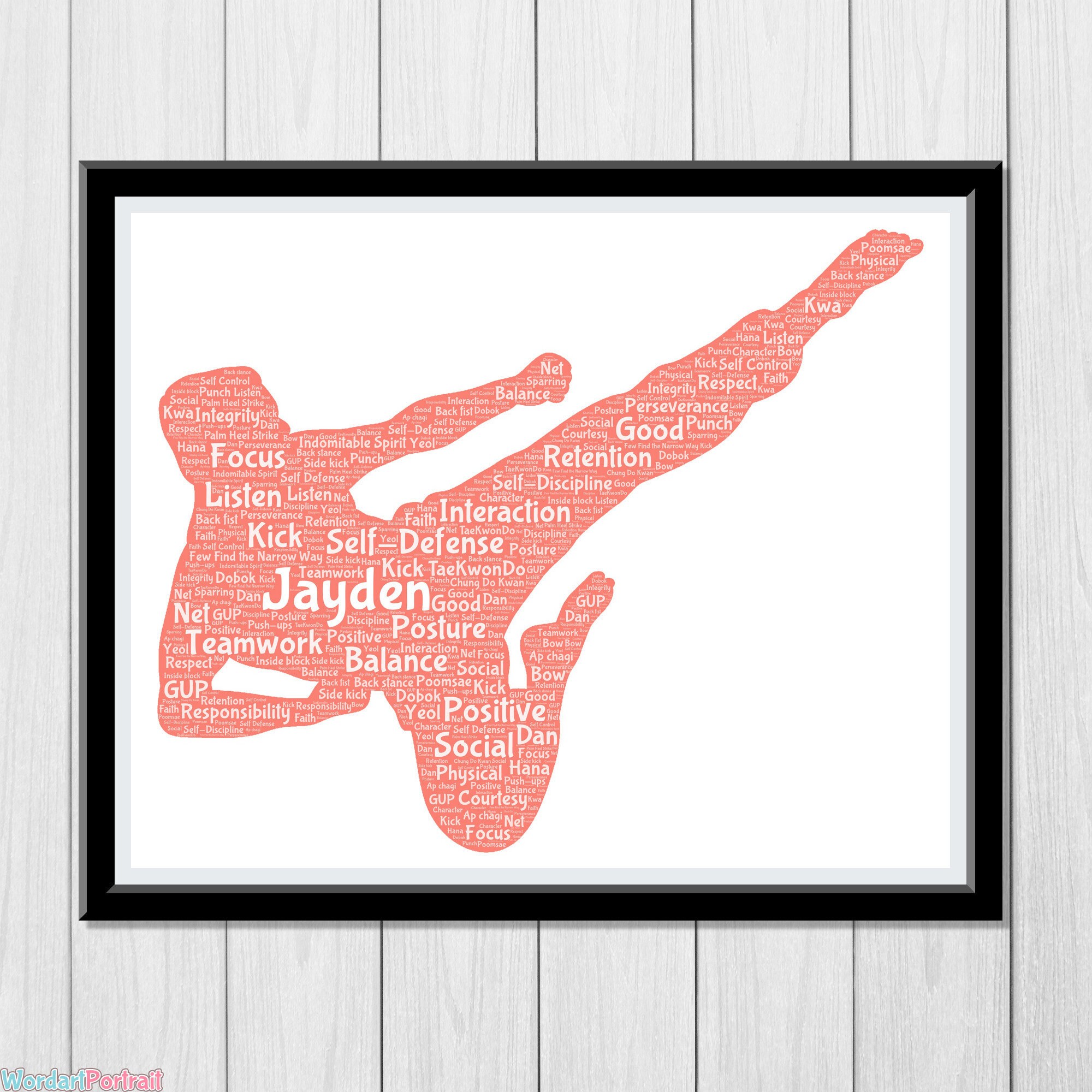Karate Personalized Martial Art Word Art Print Dojo Man Wordle - Etsy