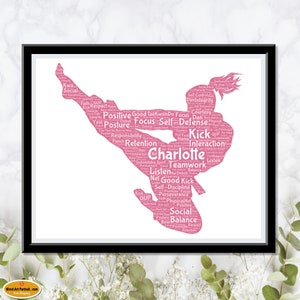 Personalized Martial Art Word Art Print Kung Fu Karate Dojo Taekwondo ...