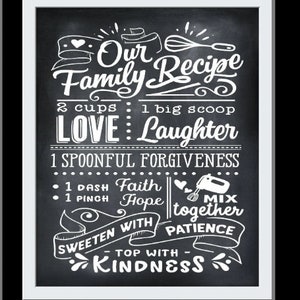 Our Family Recipe - Funny and Motivational Kitchen Signs - Wall Decor ...