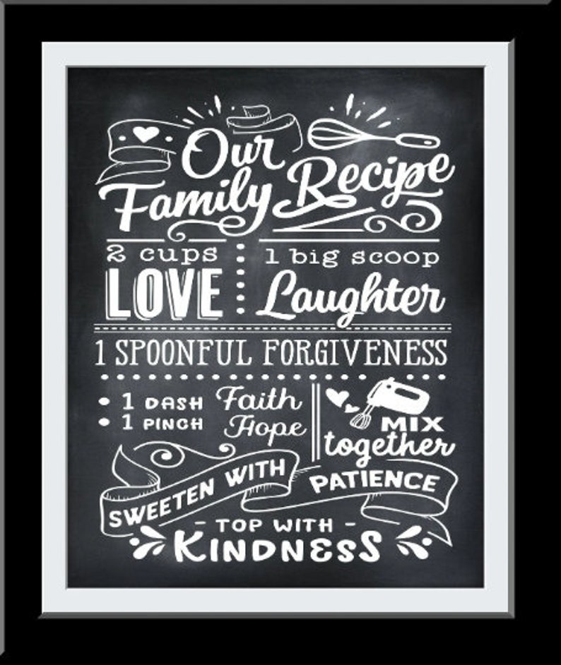 Our Family Recipe - Funny and Motivational Kitchen Signs - Wall Decor ...