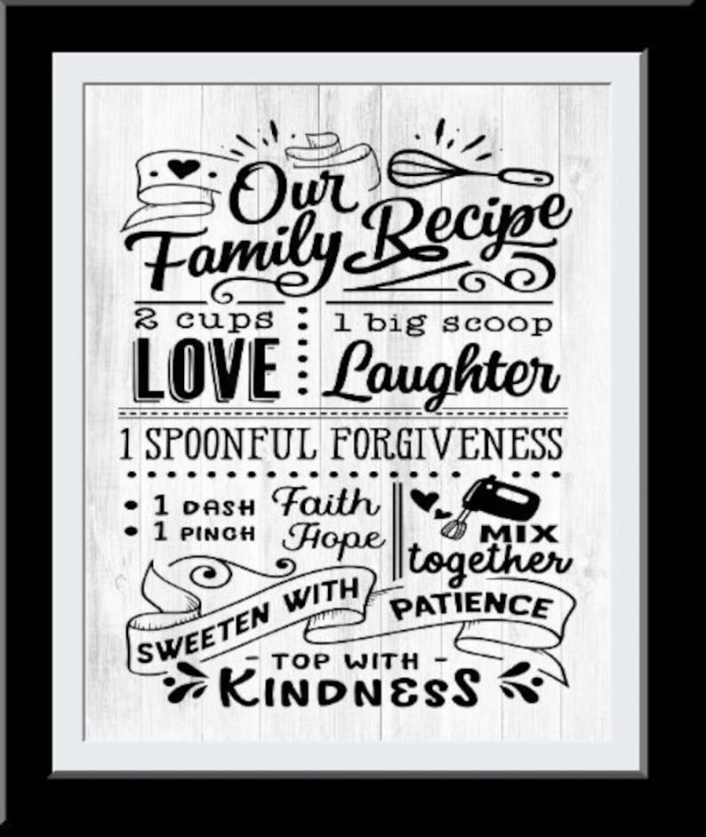 Our Family Recipe Funny and Motivational Kitchen Signs Wall Decor for ...