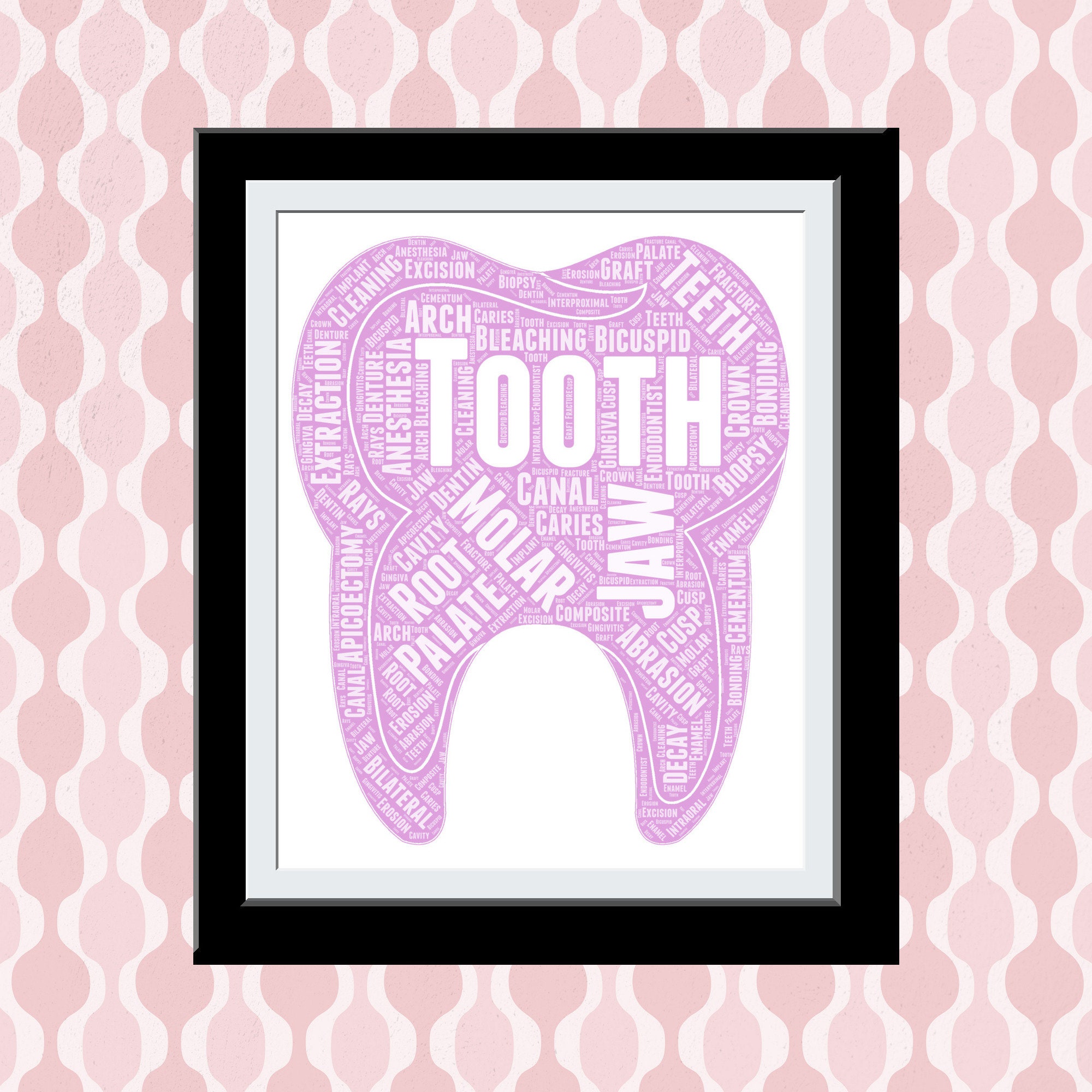 Tooth Personalized Word Art Gift Dental Office Wall Decor Gift - Etsy