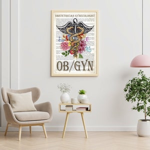 Gynecologist Office Decor, Medical Wall Art , Ob-gyn With Flowers Print ...