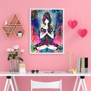 Yoga Studio Wall Hanging Decor Meditation Poster Wall Art Yogini ...