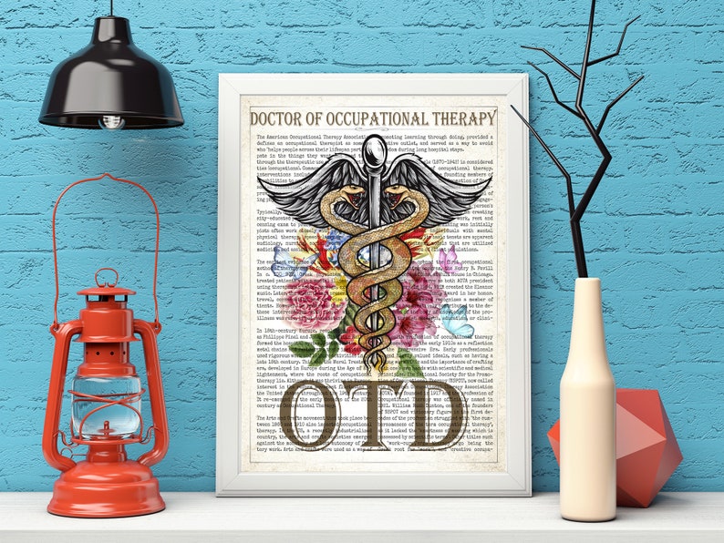 Occupational Therapy, Medical School Gift, OTD With Flowers Print ...