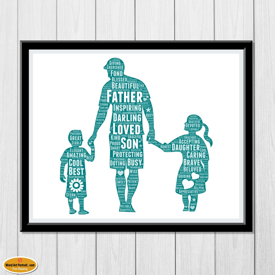 Happy Fathers Day Gift - Personalized Word Art Print for Dad | Gift ...
