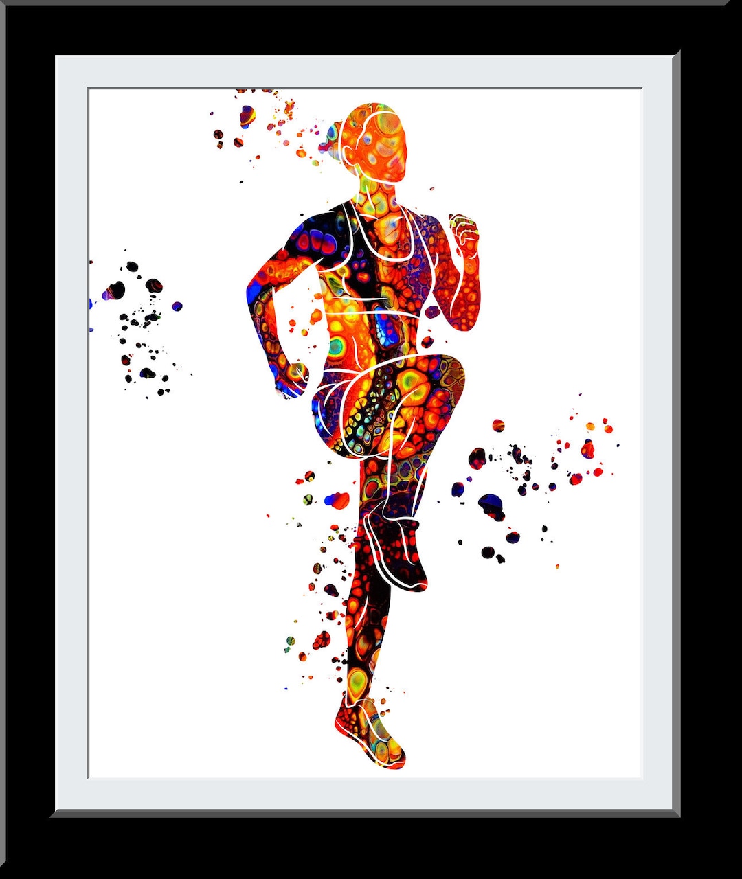 Athlete Gift Poster Sports Running Gift Runner Woman Watercolor Print ...