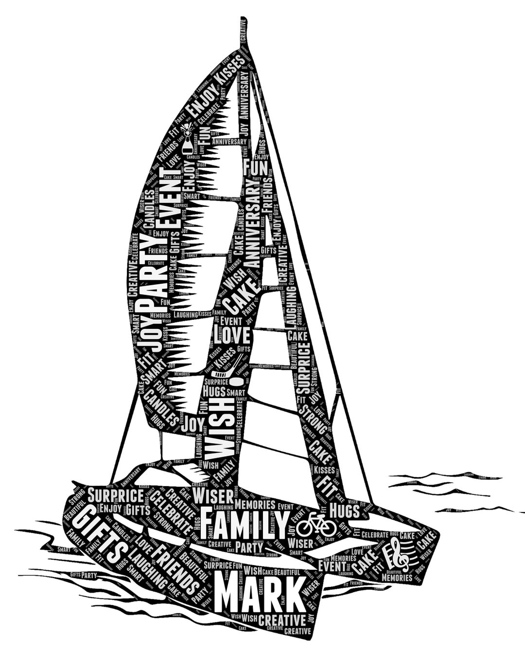 Catamaran Gift Idea, Personalized Catamaran Word Art Gifts, Personalize ...
