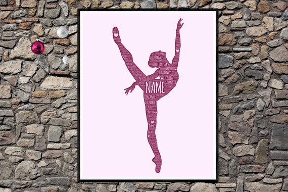 Personalized Ballerina Word Art Print Ballet Dance Girl Word - Etsy