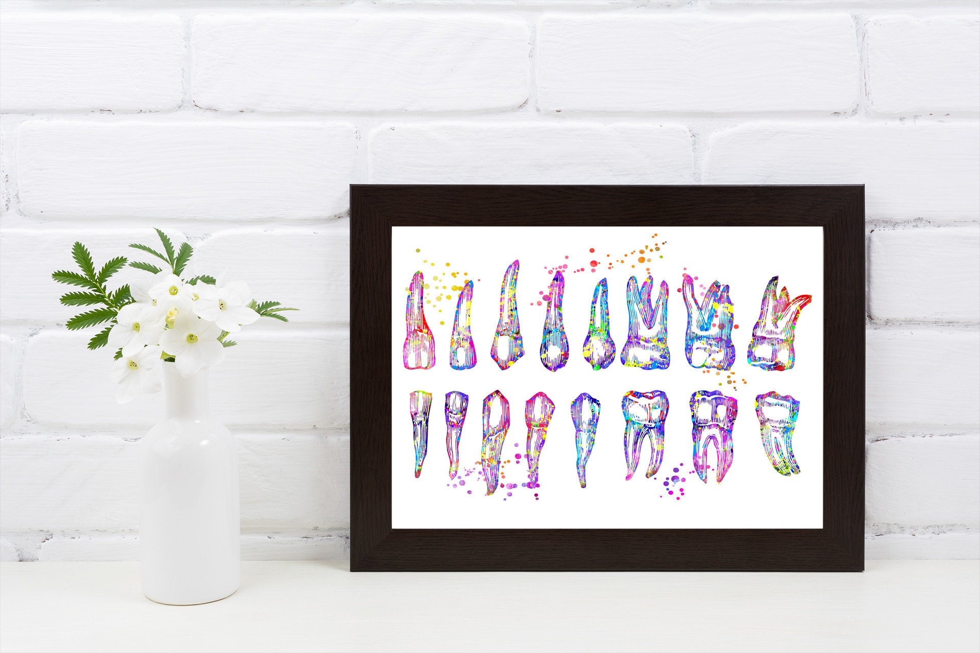 Teeth Art Print Dental Art Tooth Art Mouth Medical Art Work | Etsy