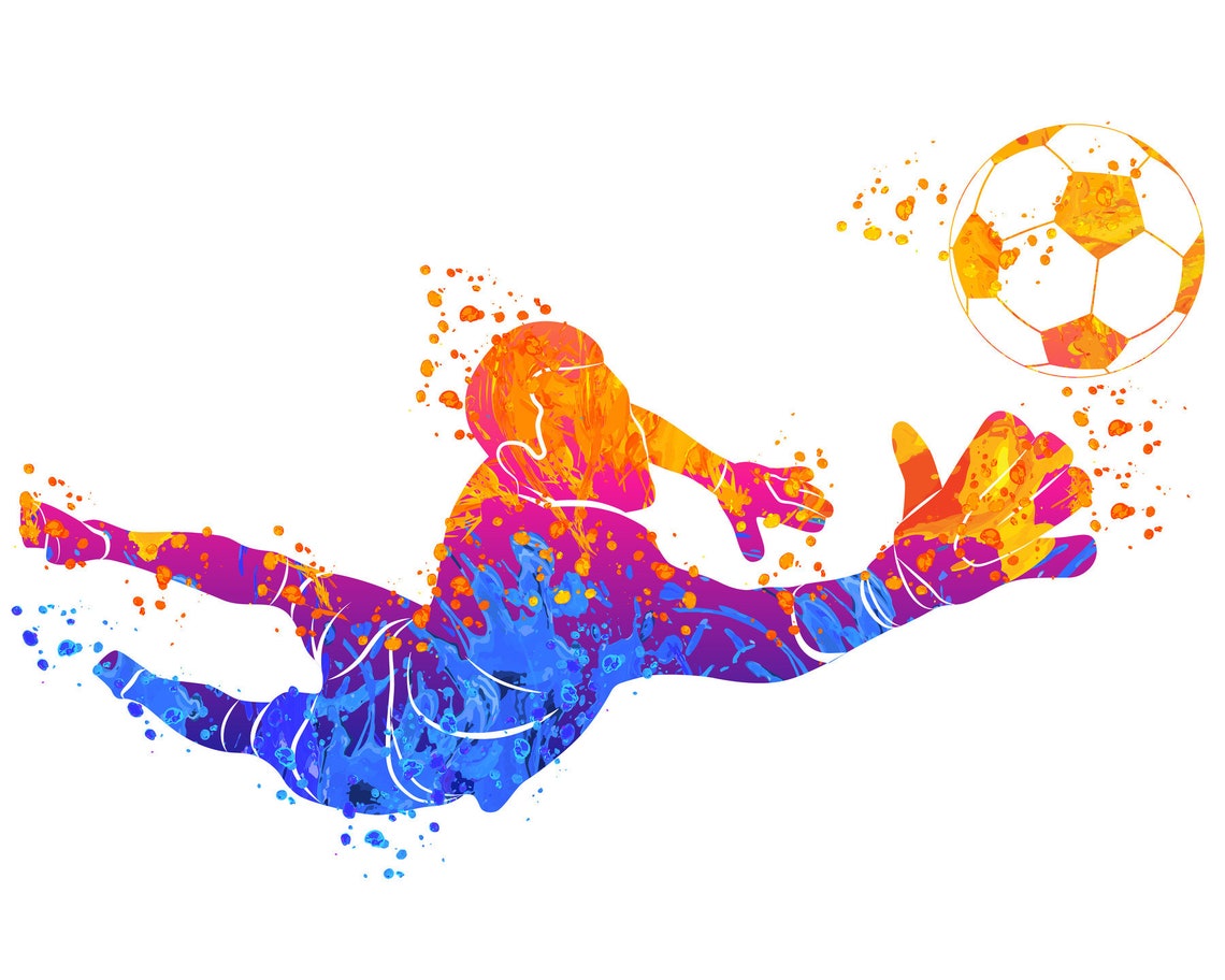Soccer Wall Art for Men - Watercolor Vibrant Sports Posters - Workout ...