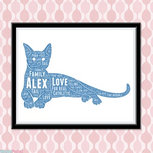Personalized Cat Owner Lovers Gifts / Cat Word Art Wall Room Decor ...