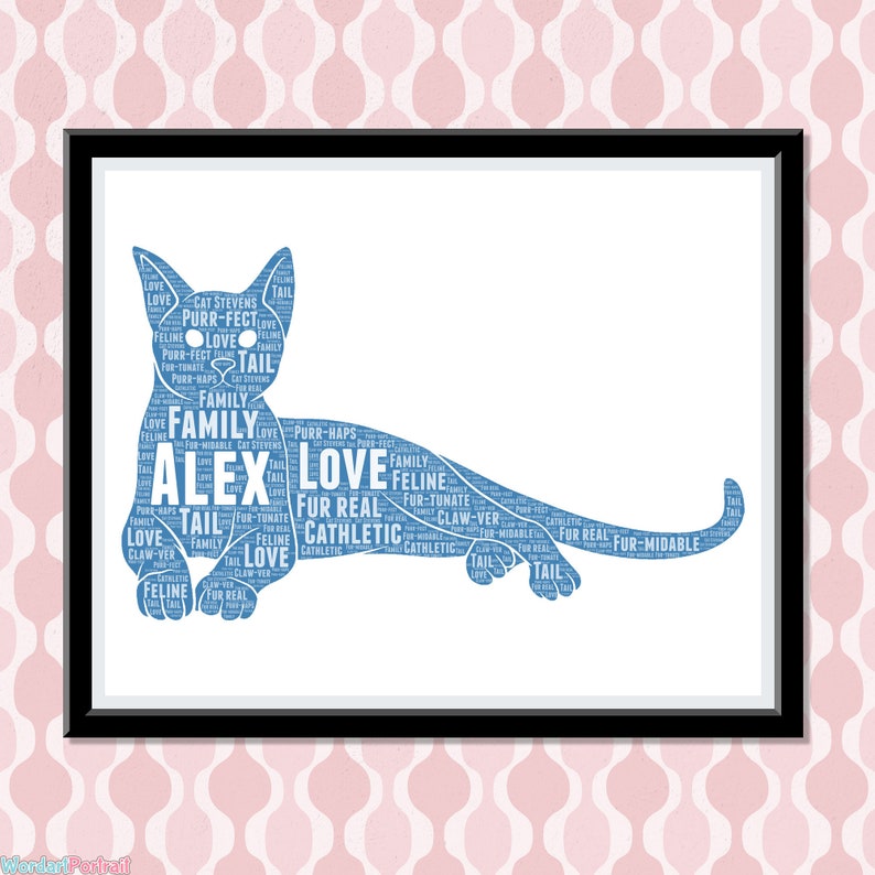 Personalized Cat Owner Lovers Gifts / Cat Word Art Wall Room - Etsy