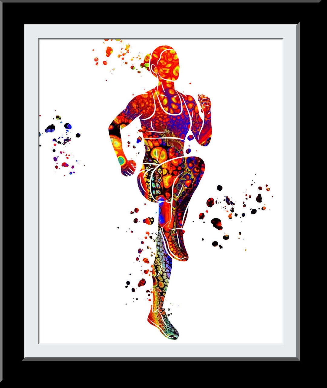 Gift for Runner Woman Watercolor Print Runner Woman Female Girl ...