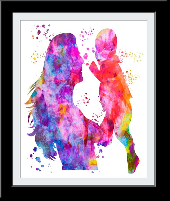 Mother And Baby Abstract Art