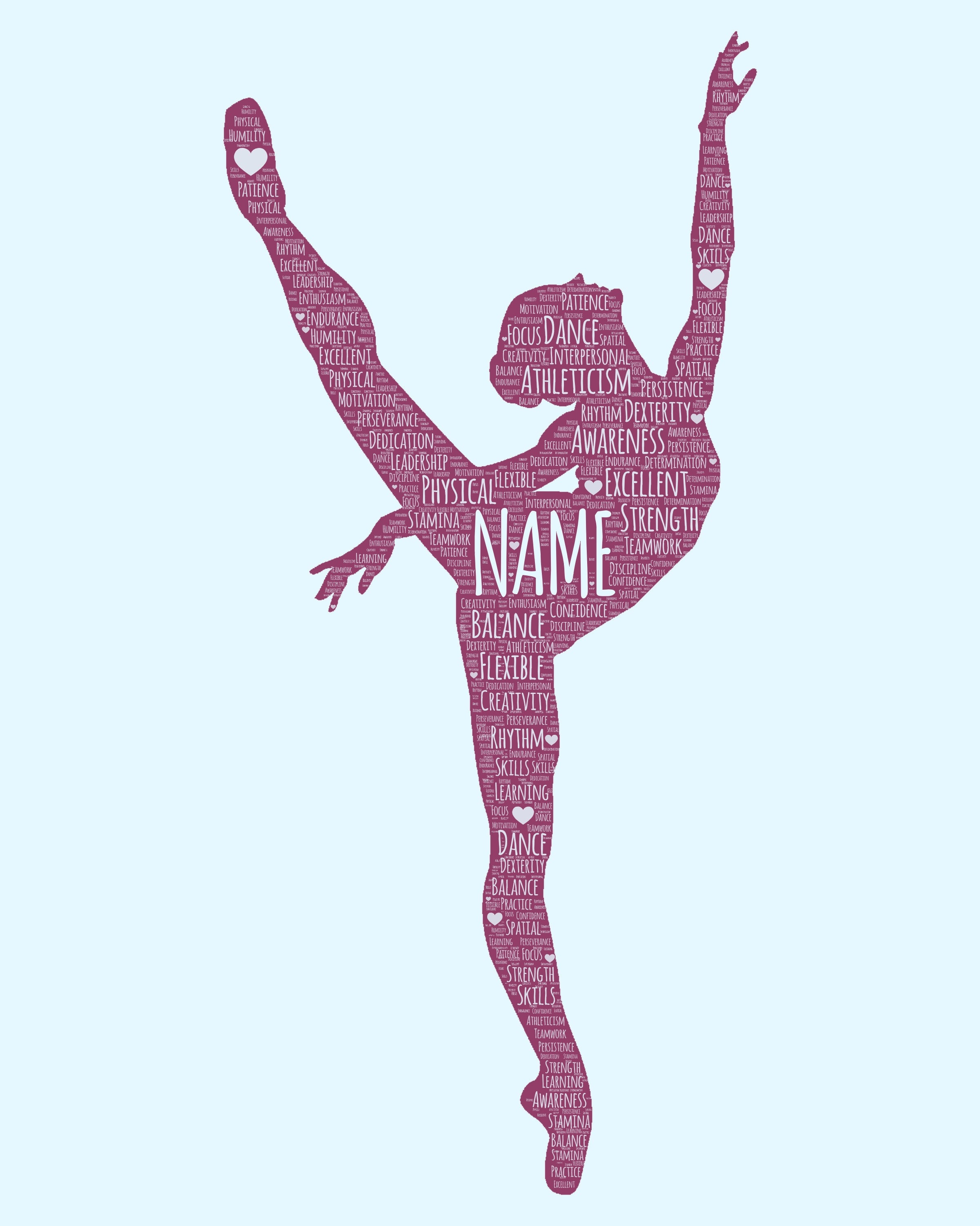 Impresión personalizada de Ballerina Word Art Ballet Dance - Etsy España