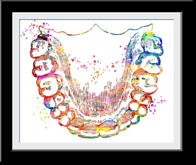 Teeth Art Print Dental Art Tooth Art Mouth Medical Art Work - Etsy