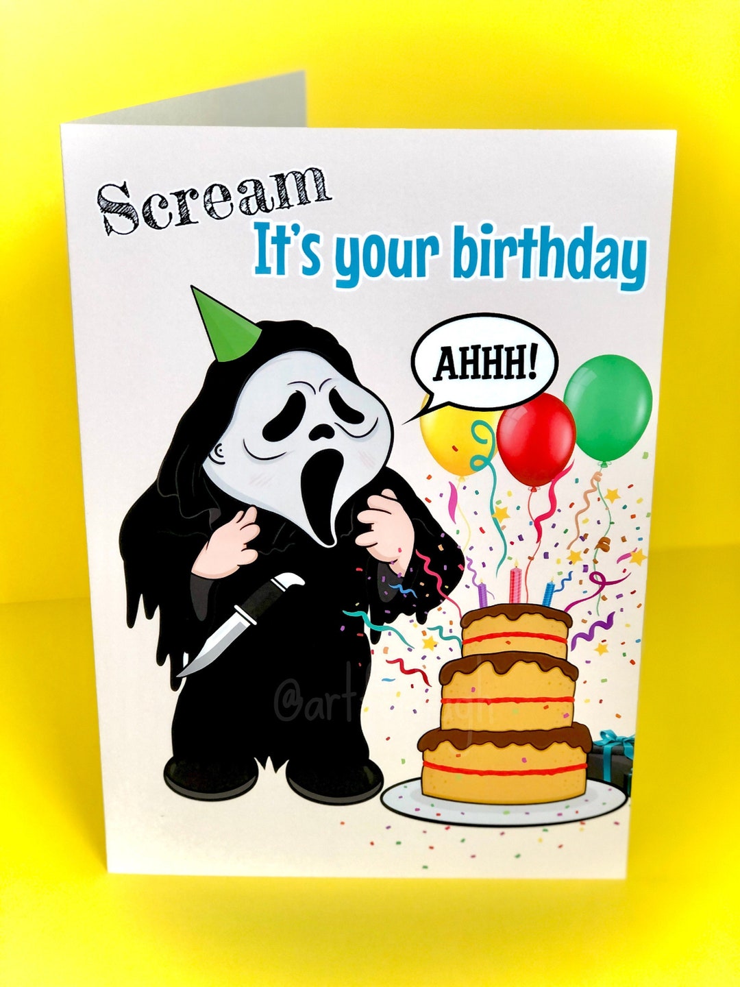 Birthday Card - Ghost Face - Etsy