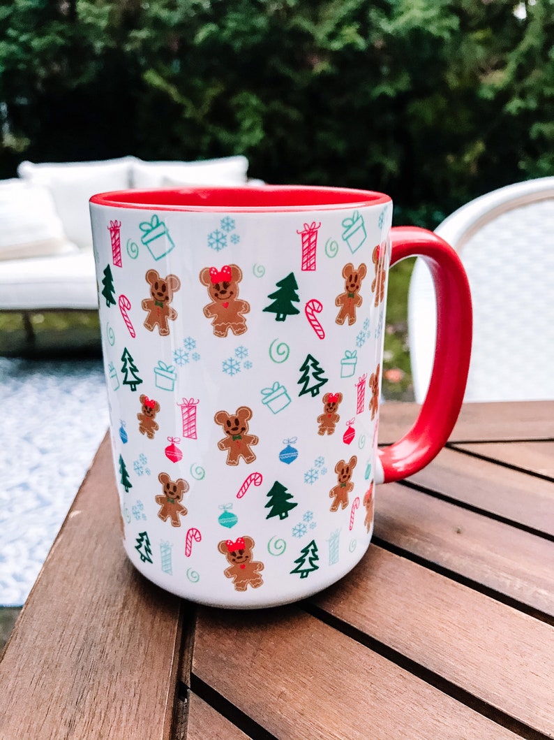 Disney Christmas Mug Gingerbread Mickey and Minnie Coffee Cup - Etsy