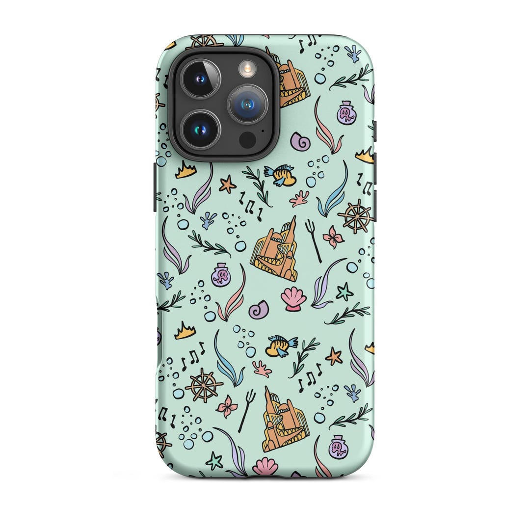 Little Mermaid Phone Case Matte Mint Disney iPhone Mermaid Castle ...
