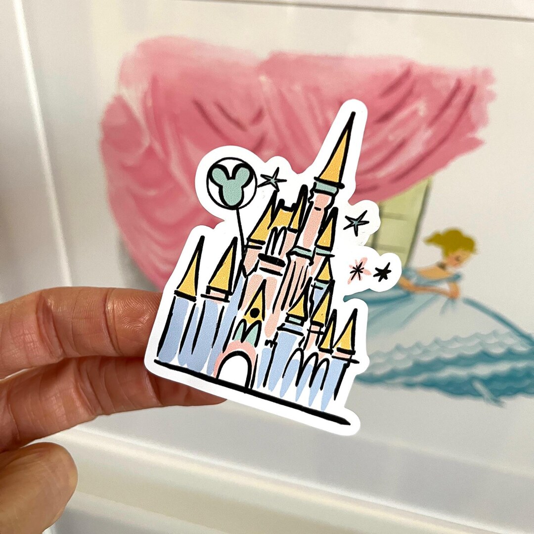 Disney World Castle Sticker Cinderella's Castle Vinyl Sticker on White ...