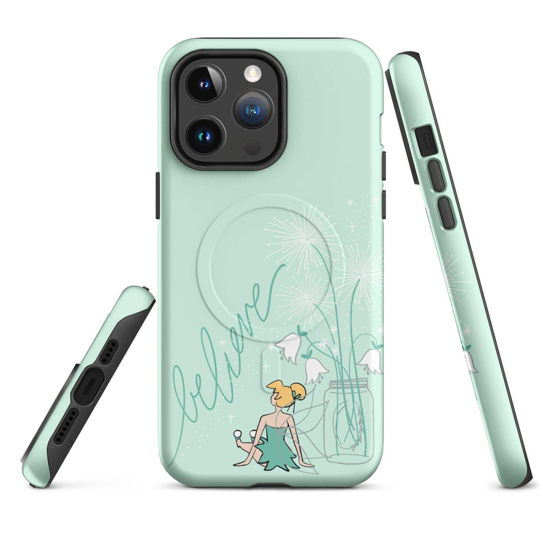 Tinkerbell Magsafe iPhone Case Matte Mint Tink Believe Dandelion Wishes ...