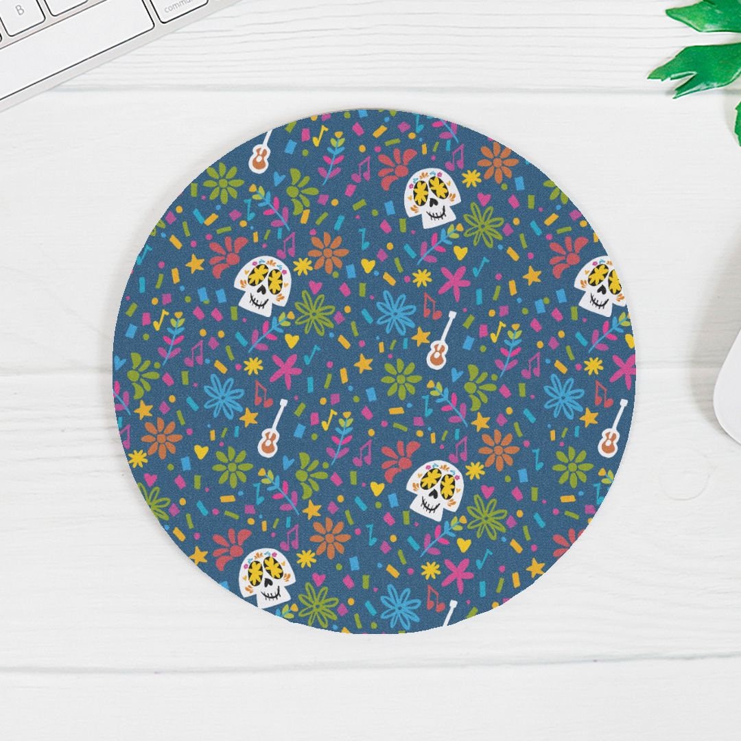Coco Disney Mouse Pad Day of the Dead Candy Skull Pixar Round Mouse Pad ...