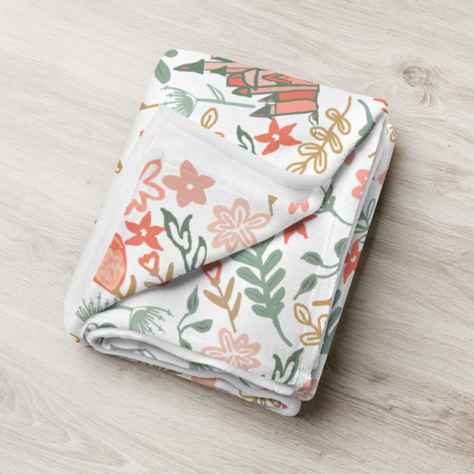 Cinderella's Castle Garden Throw Blanket Floral Spring Disney Fleece ...