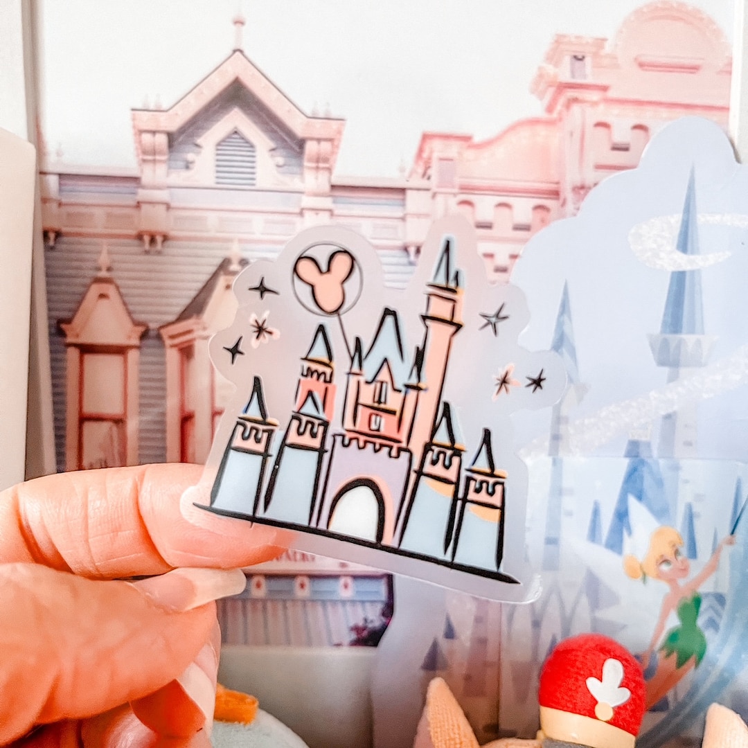 Disneyland Castle Sticker Transparent Sticker for Water Bottles ...