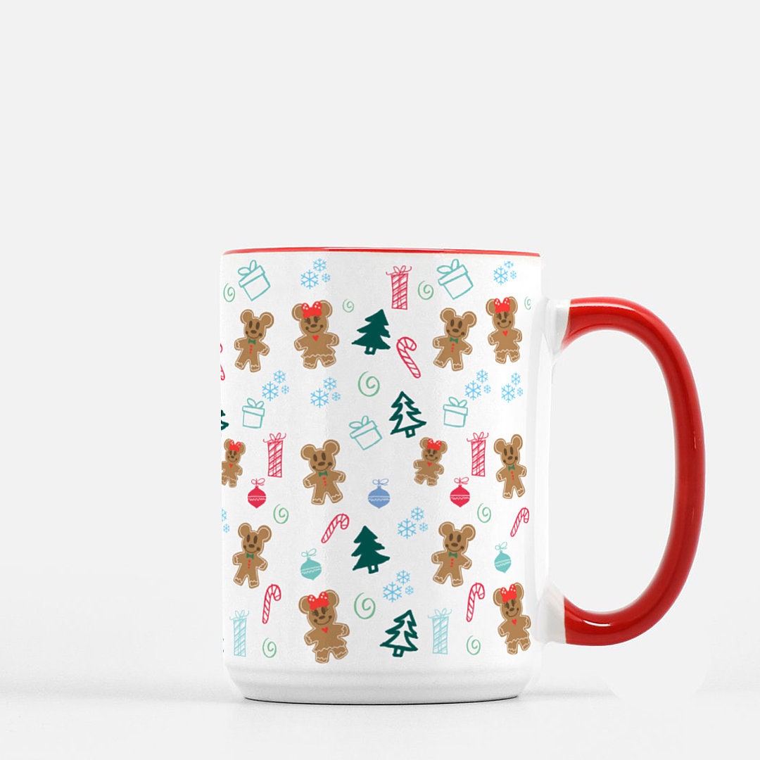 Disney Christmas Mug Gingerbread Mickey and Minnie Coffee Cup - Etsy