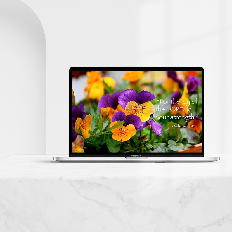 Computer Wallpaper DIGITAL SCREENSAVER Inspirational Quote PANSY ...