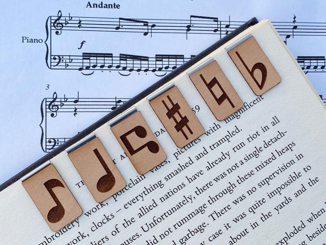 Natural Wood Music Note Bookmark: Gift for Music Lovers - Etsy