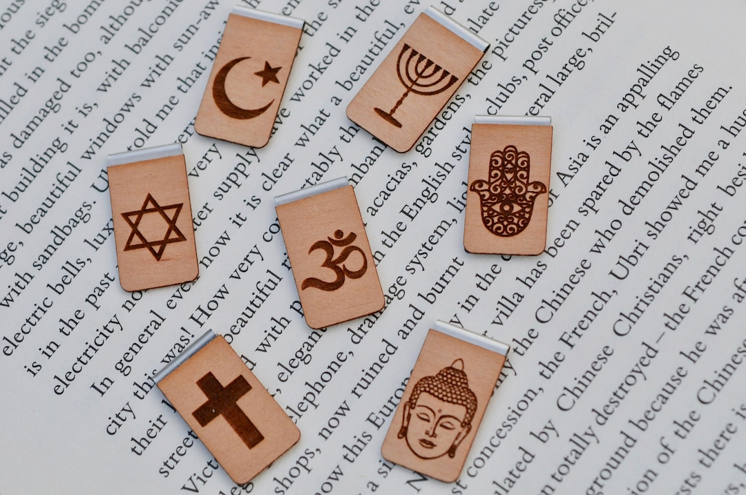 Religious Bookmarks - Cross - Ying and Yang - Hinduism - Ohm - Star and ...